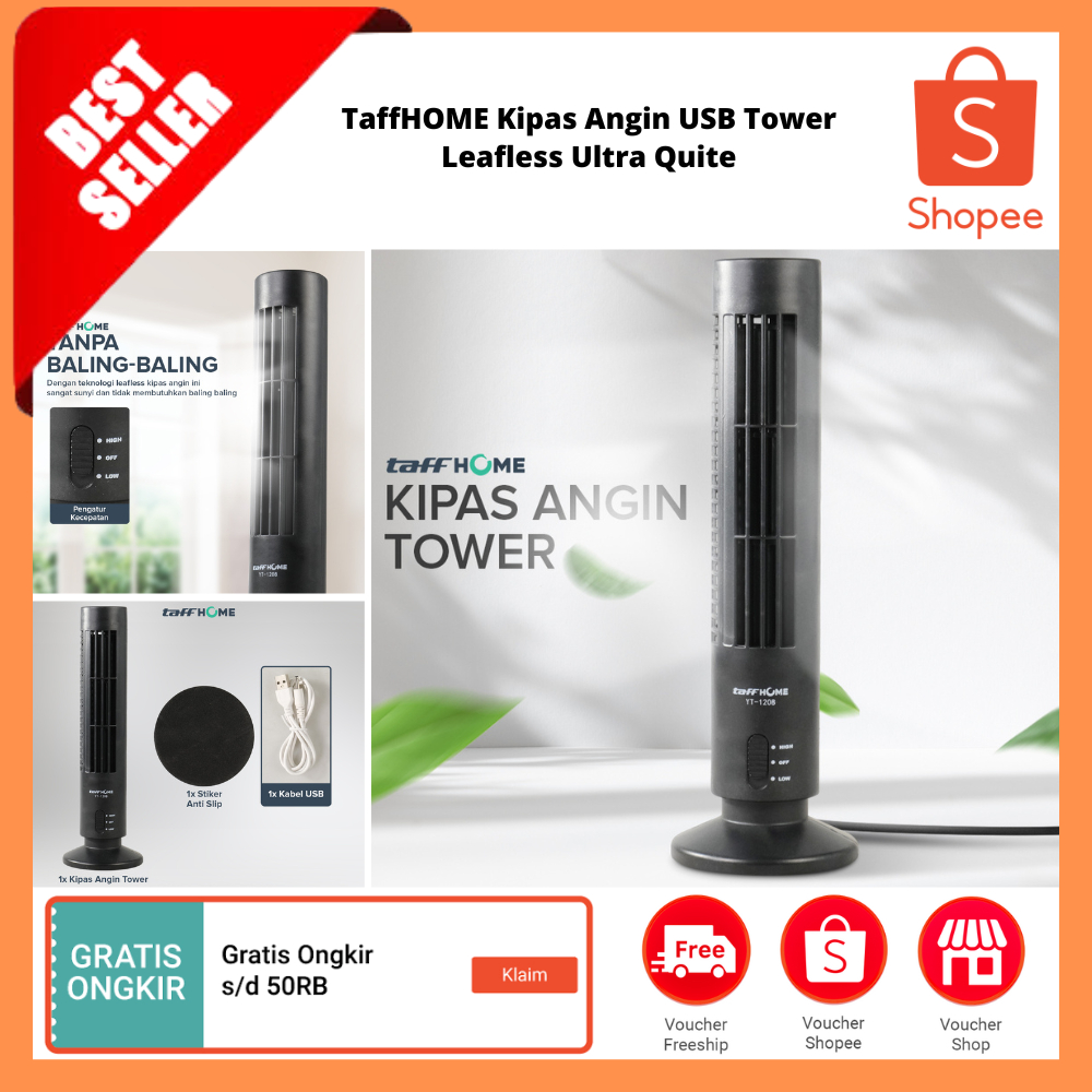 Jual Kipas Angin USB Tower Leafless Ultra Quite / Kipas Tanpa Bilah ...