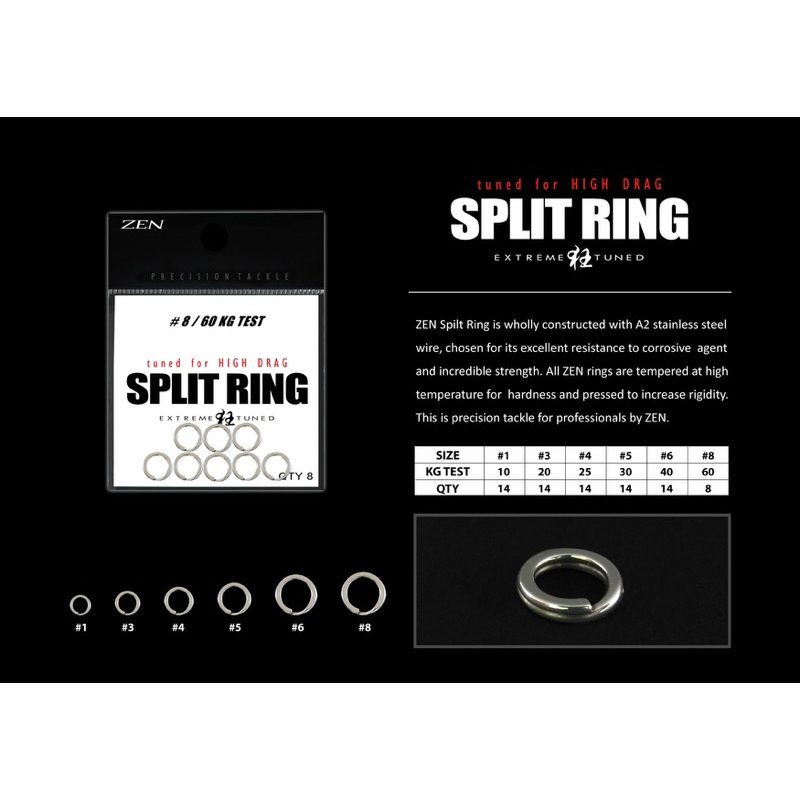 Jual Zen x Extreme Tuned SPLIT RING for High Drag - Ring Jigging Popping SW grade Kuat dan ...