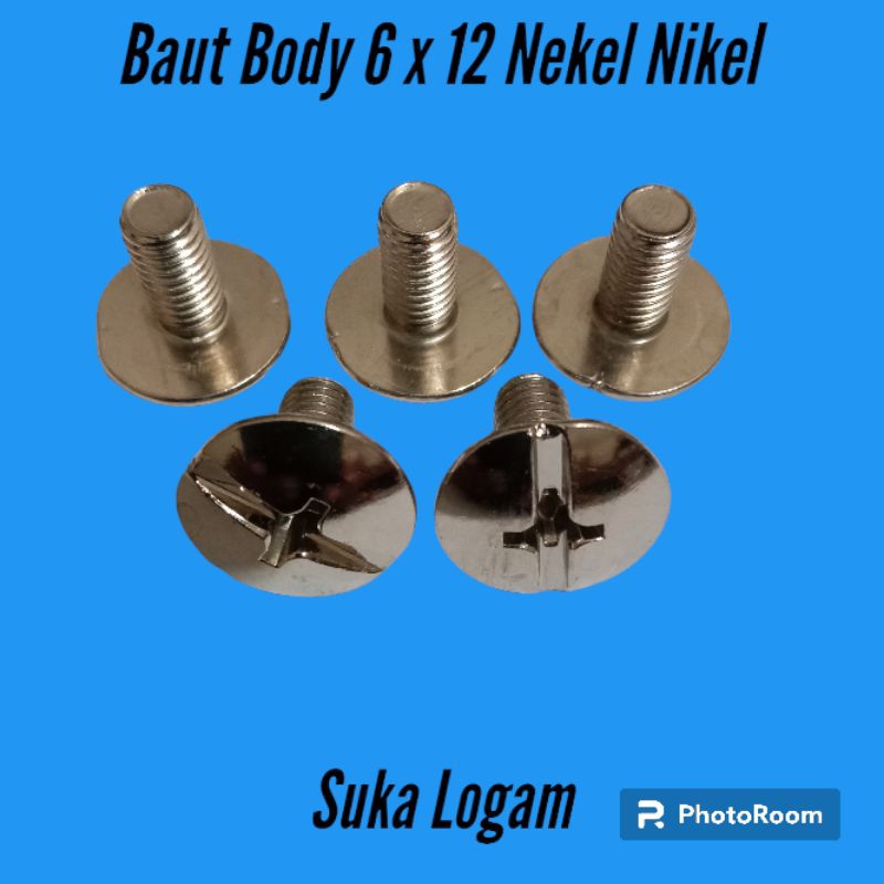 Jual BAUT BODY 6 X 12 NEKEL NIKEL | Shopee Indonesia