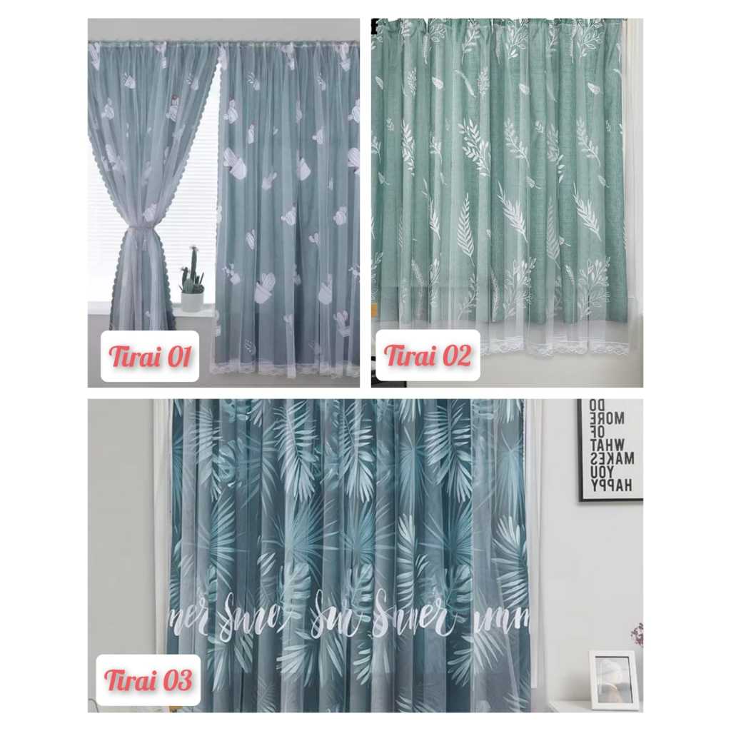 Jual Tirai Jendela Motif Velcro/Tirai Hordeng Pintu Jendela Tanpa Bor ...