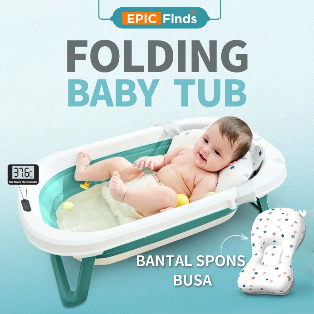 Jual EF Foldable Baby Bath Tub / Bak Mandi Bayi Lipat dengan Pengukur ...