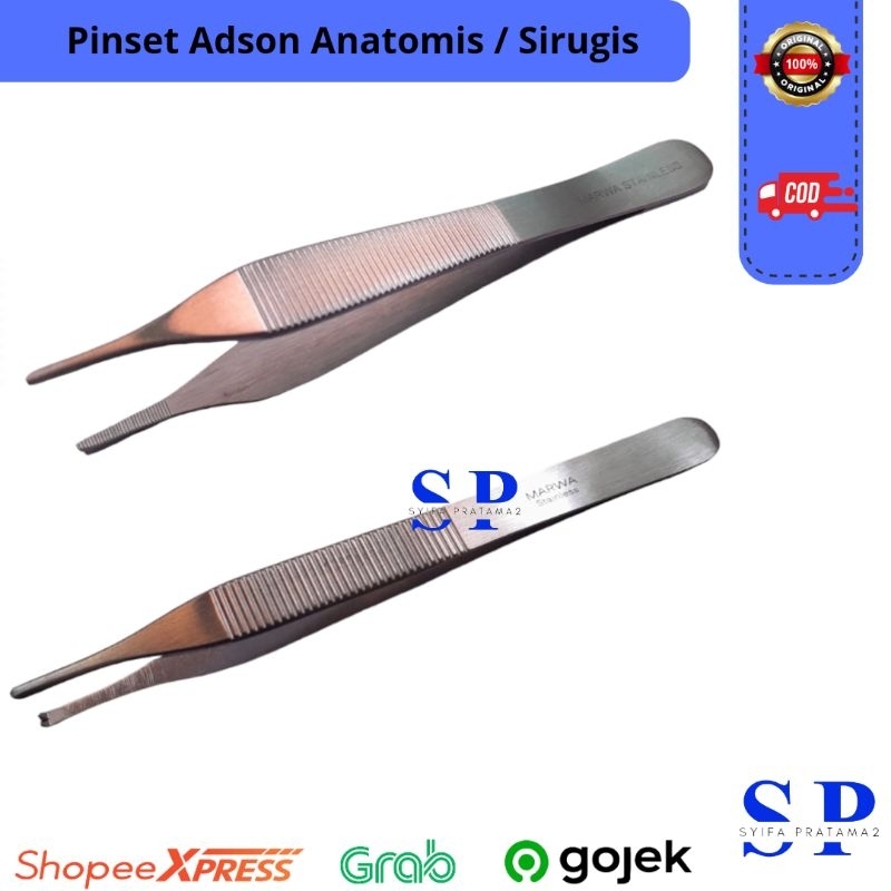 Jual Marwa Pinset Adson Anatomis 12cm | Pincet Adson Sirugis 12 cm ...