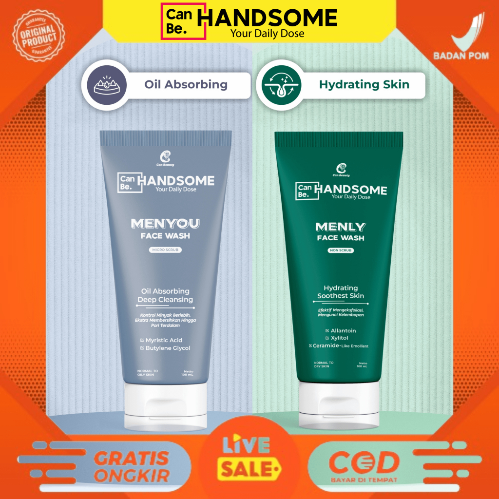 Jual Can Be Handsome Menyou dan Menly Sabun muka pria terbaik | Shopee ...