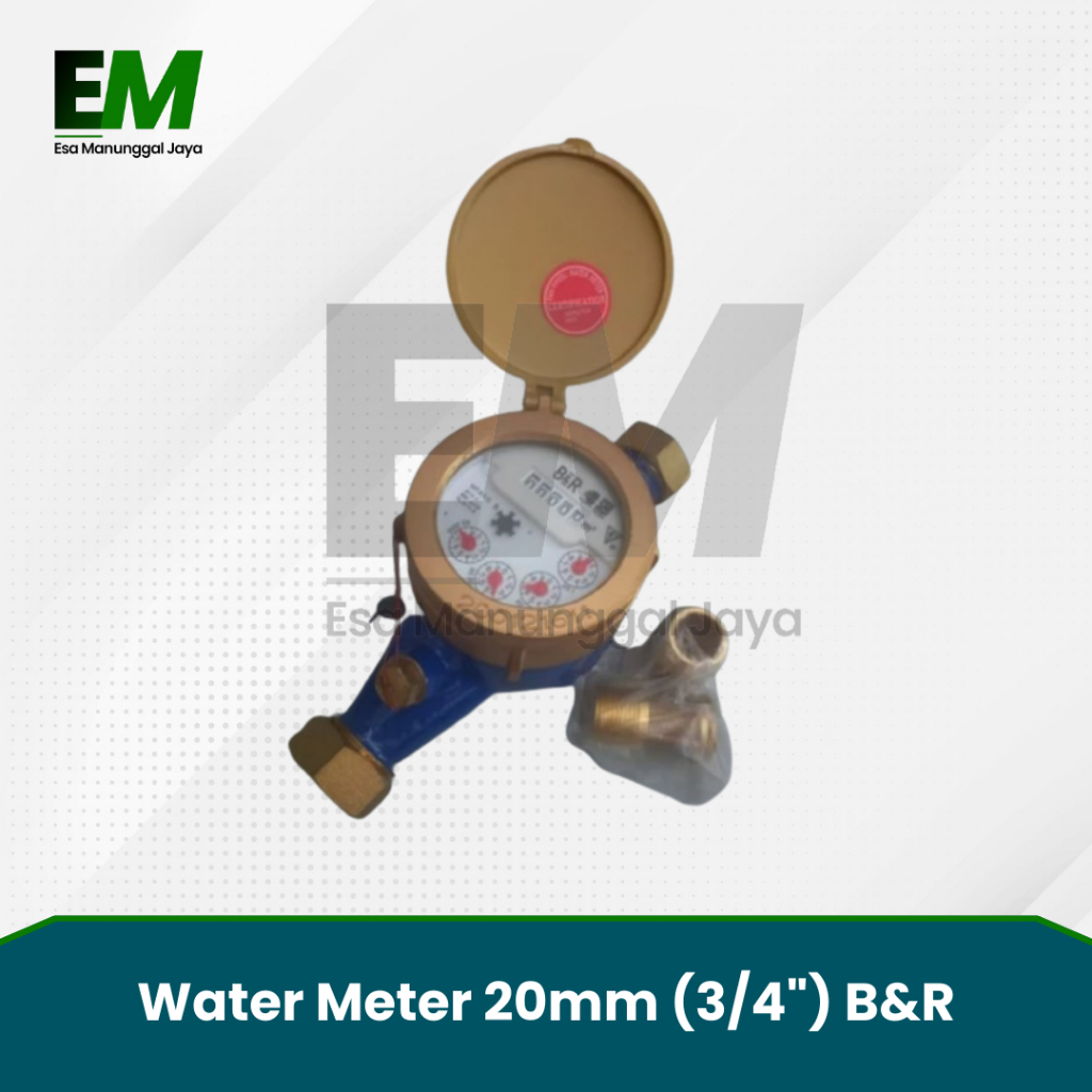 Jual Water Meter 20mm (3/4") B&R / Meteran Air 3/4" | Shopee Indonesia