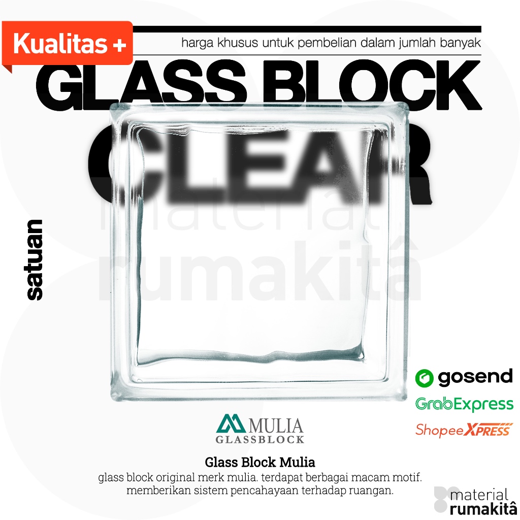 Jual GLASS BLOCK MULIA CLEAR / GLASSBLOCK DINDING - Satuan | Shopee ...
