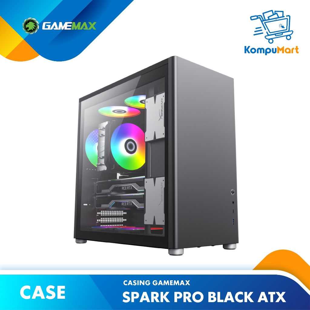 Jual Casing Gamemax Spark PRO - Black PC Case Gaming ATX | Shopee Indonesia