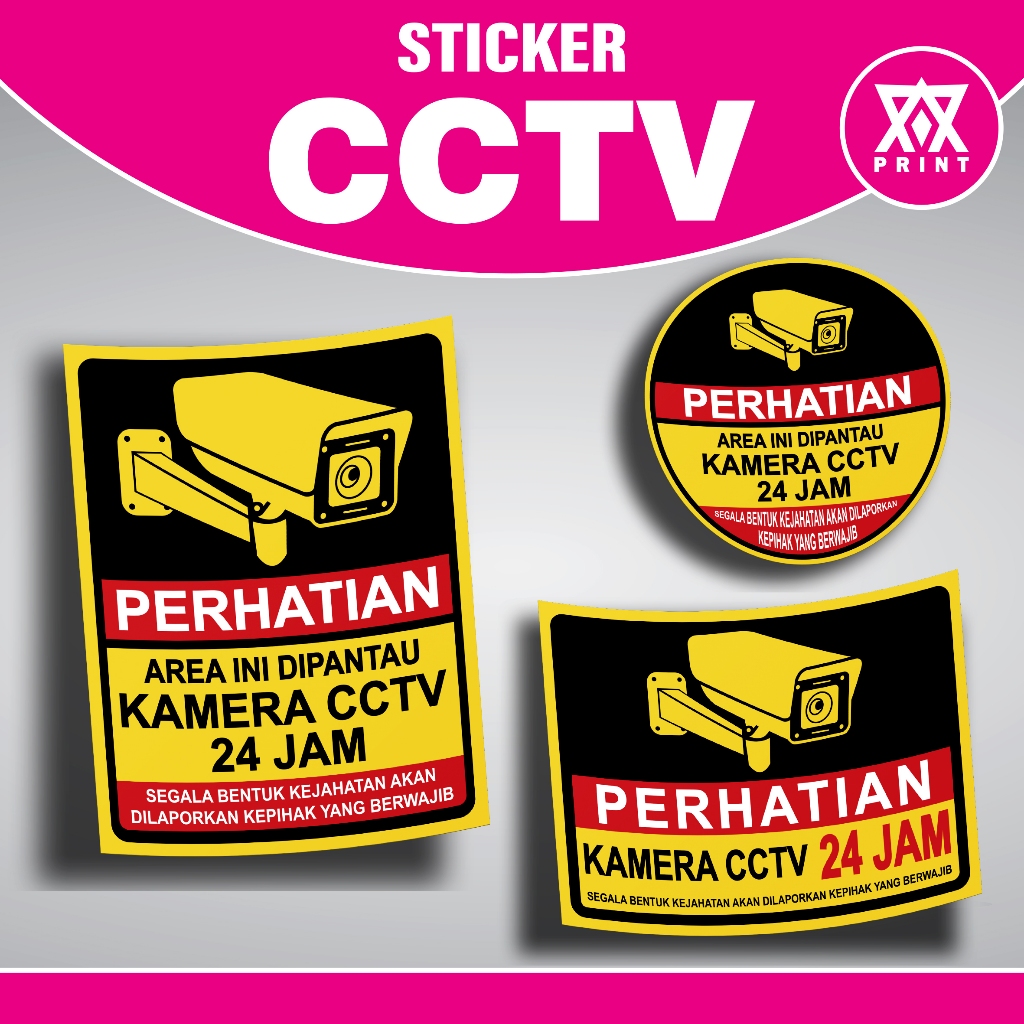 Jual STICKER CCTV / STIKER CCTV 24 JAM / STICKER SIGN KAMERA CCTV 24 ...