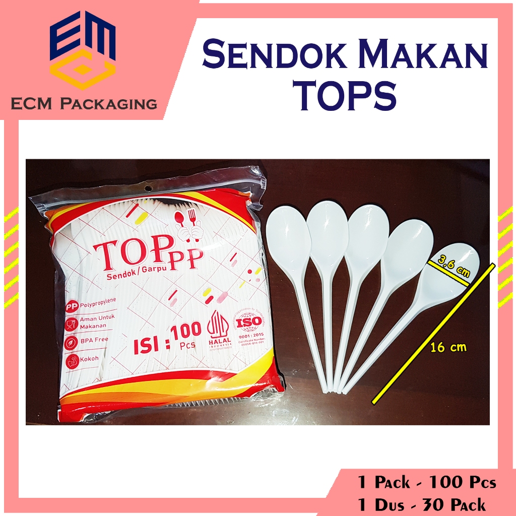 Jual Sendok Makan Plastik TOP 100pcs | Sendok Plastik Putih | Shopee ...