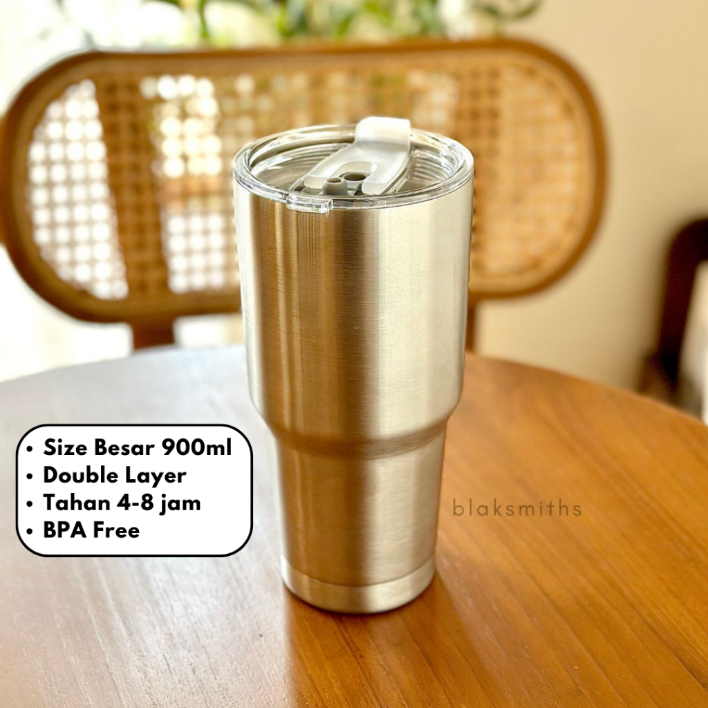Jual Blaksmiths - Gelas Tumbler Kopi 900ML Stainless Steel Anti Karat Tahan Panas dan Dingin ...