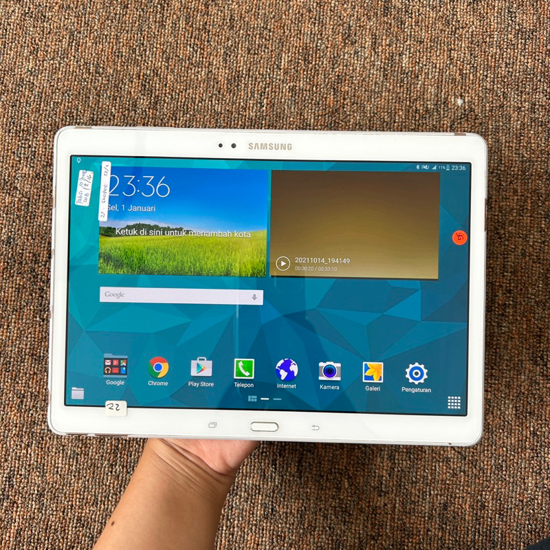Jual Samsung Galaxy Tab s1 10inc sm-t50 Normal White Resmi | Shopee ...