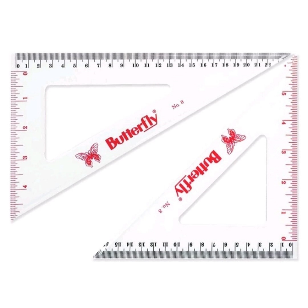 Jual PENGGARIS SET SEGITIGA NO 8 BUTTERFLY | Shopee Indonesia