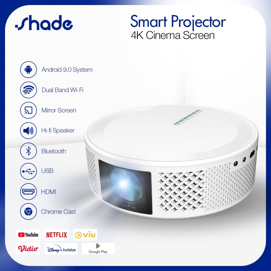 Jual T269 Smart Projector Android OS 450ANSI 10000 Lumens 1920x1080P HD ...