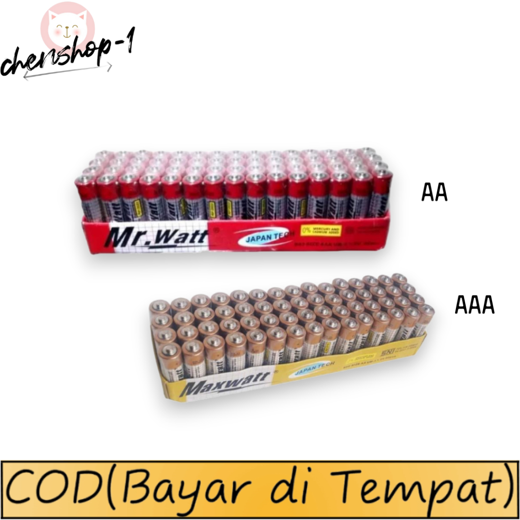 Jual (4 pcs) baterai AA atau A2 besar atau baterai AAA atau A3 kecil ...