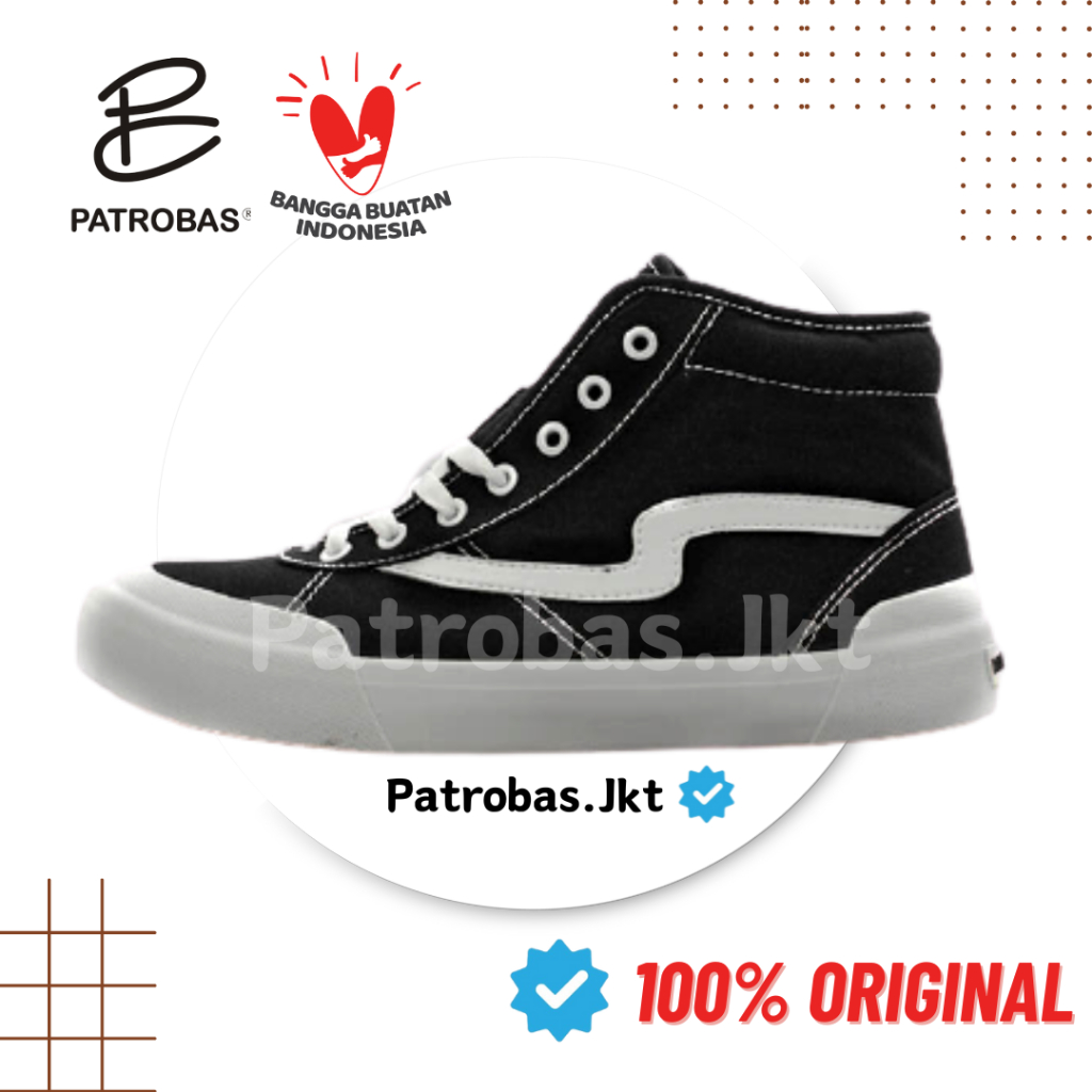 Jual Sepatu Patrobas New Ivan High Black White Original | Sneakers ...