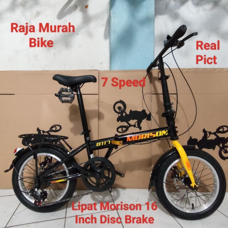 Jual Sepeda Lipat Morison 8117 16 Inch Disc Brake 7 Speed Sepeda Lipat ...