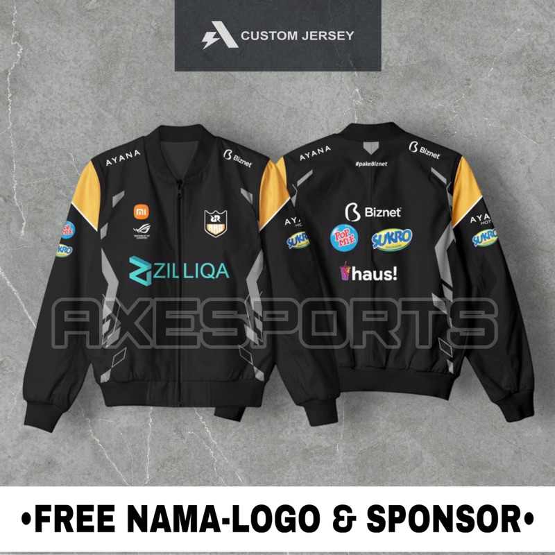 Jual Jaket Bomber RRQ 2022 Melior Gaming Squad Full Printing Free ...