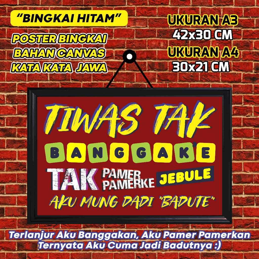 Jual POSTER BINGKAI CANVAS KATA KATA JAWA | Shopee Indonesia
