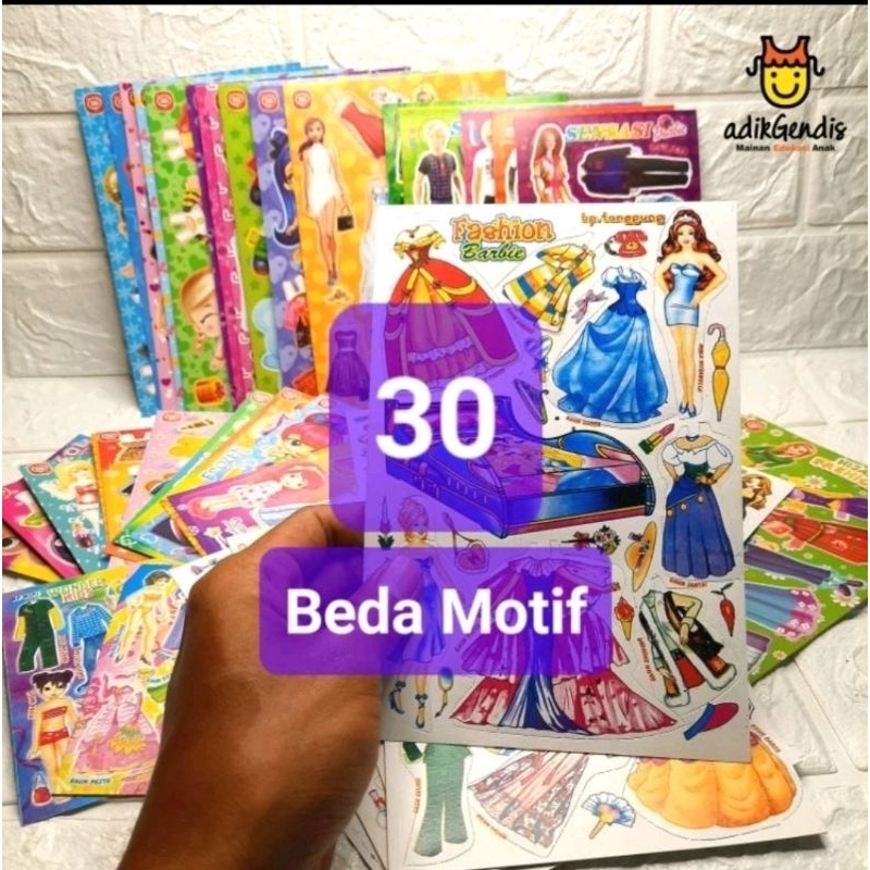 Jual Mainan anak Paperdoll / boneka kertas / BP / Baju bahan karton isi ...