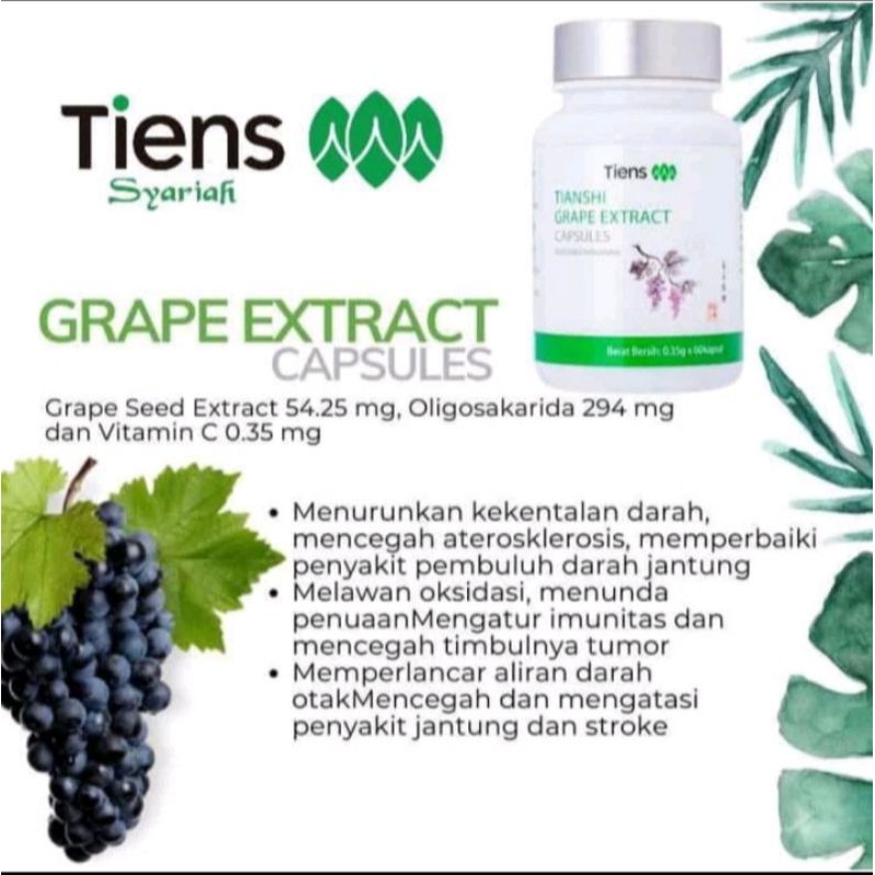 Jual TIENS GRAPE EXTRACT NUTRISI UNTUK VERTIGO/PENYUMBATAN PEMBULU DARAH /ORIGINAL TIANSHI ...
