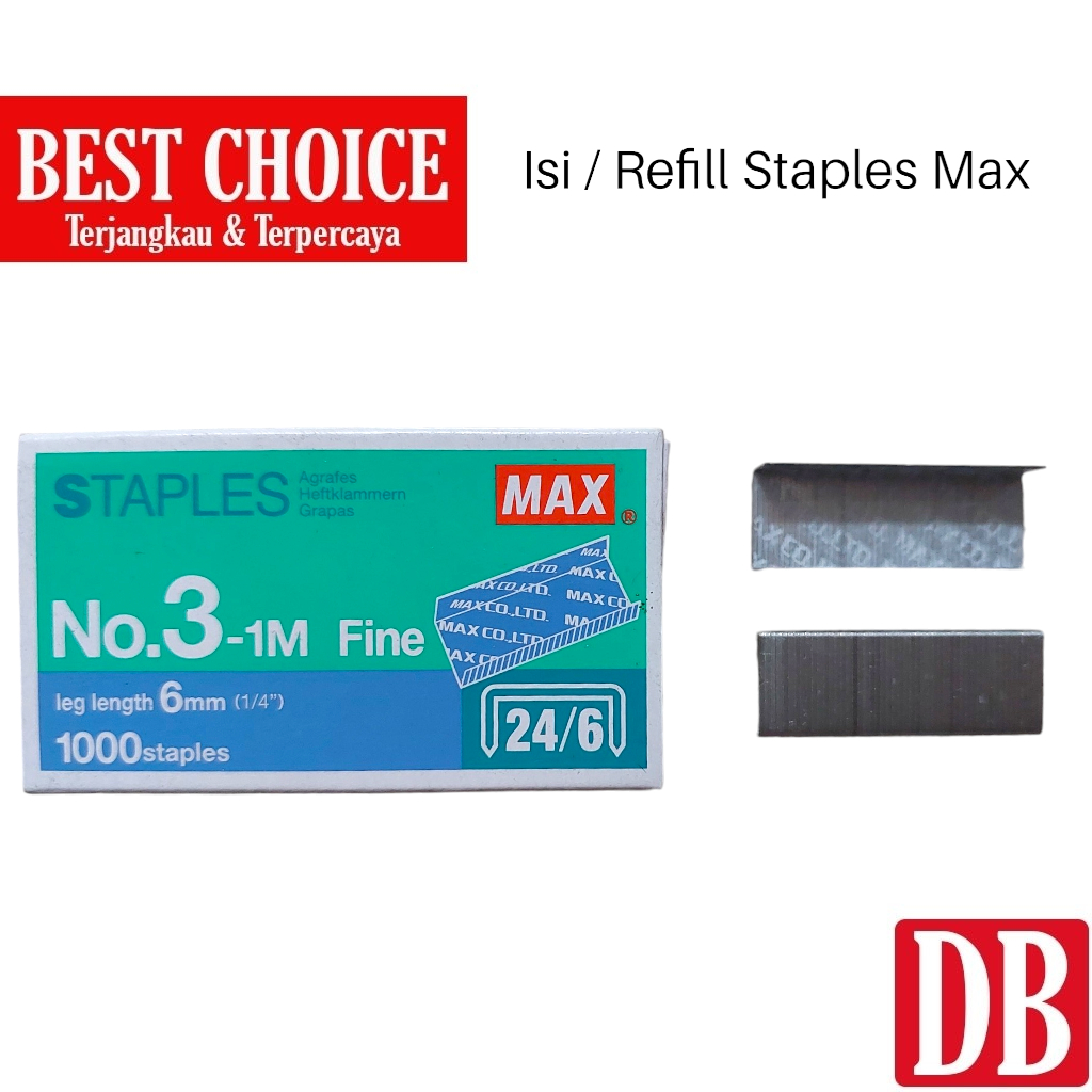 Jual Refill / Isi Staples MAX Besar No.3-1M (24/6) (1pcs) | Shopee ...