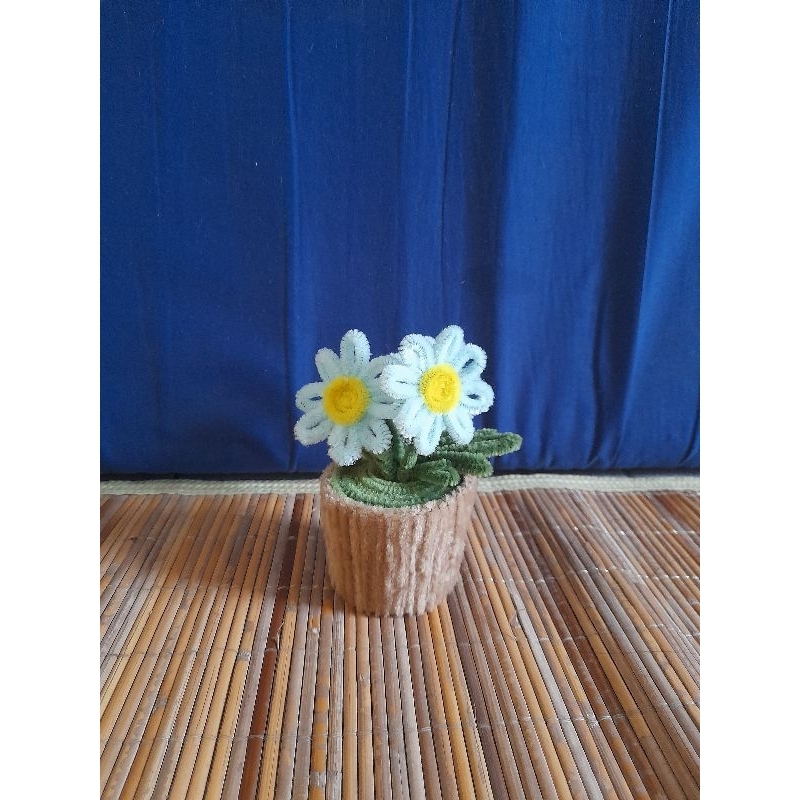 Jual Pot mini bunga daisy by Musa/bunga pipe cleaner/cute gift/kawat ...