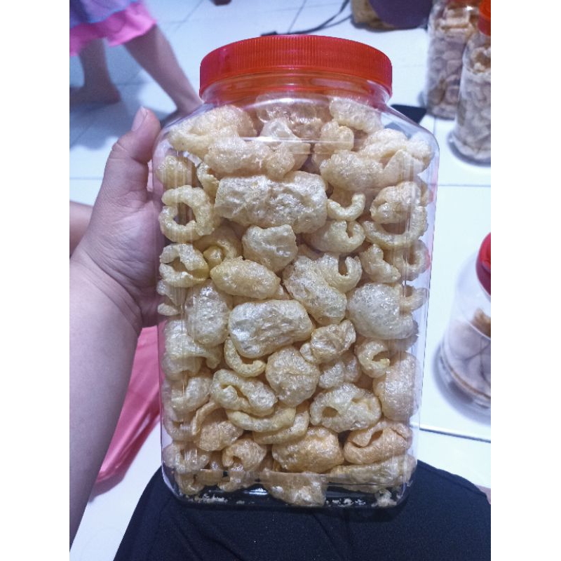 Jual kerupuk kulit babi 4 liter snack cemilan rambak | Shopee Indonesia