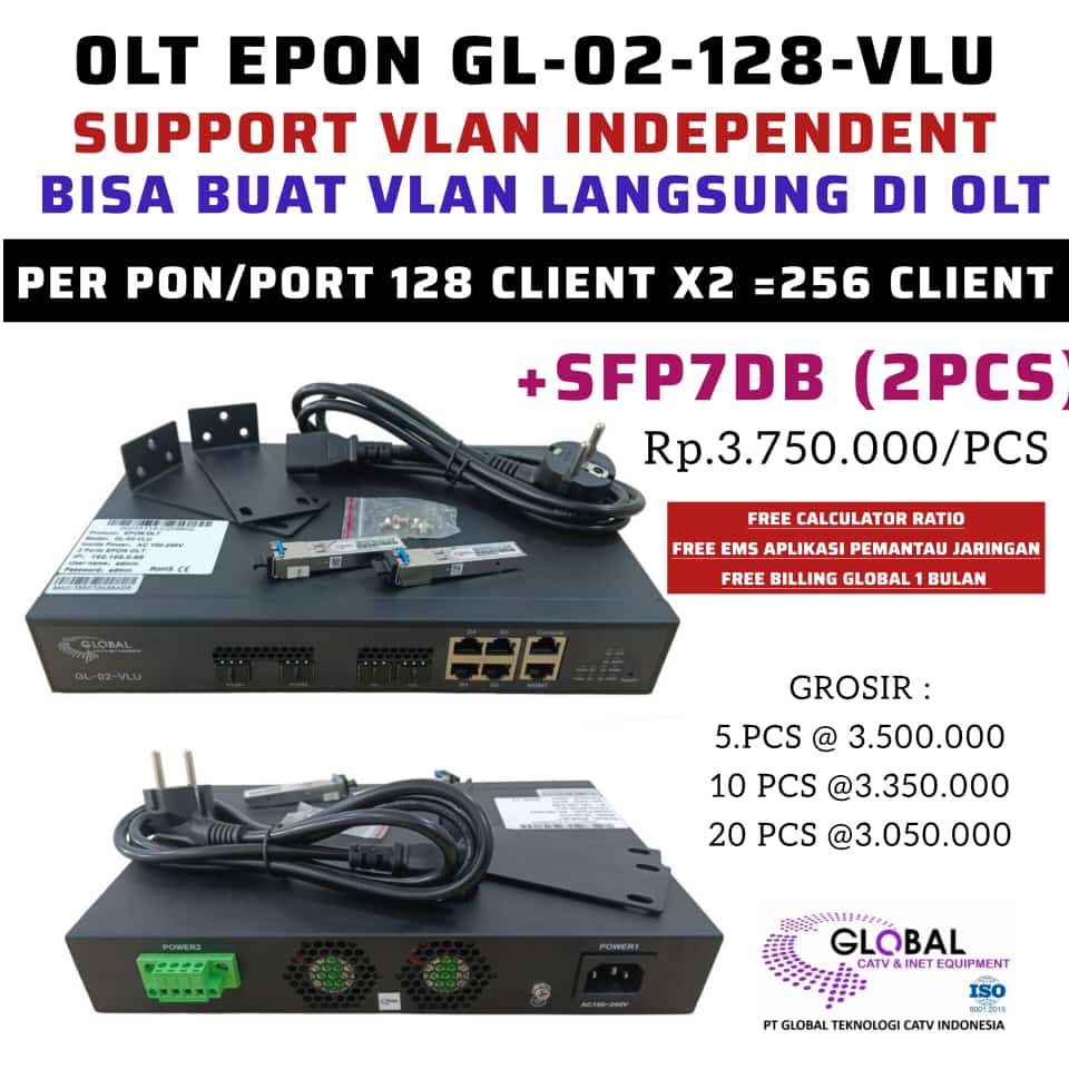Jual OLT EPON GLOBAL 2 PORT VLU | Shopee Indonesia