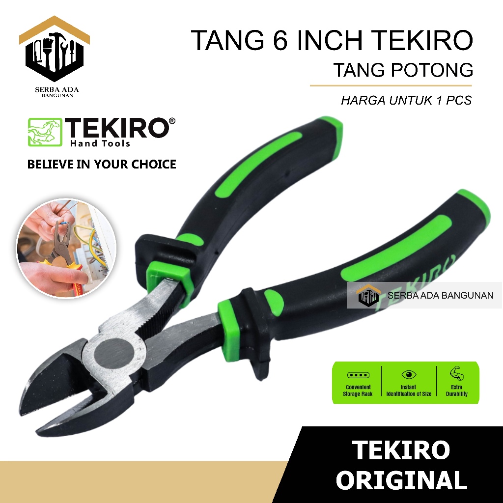 Jual SAB TEKIRO TANG POTONG 6 INCH [150mm] / diagonal pliers 6" TEKIRO ...