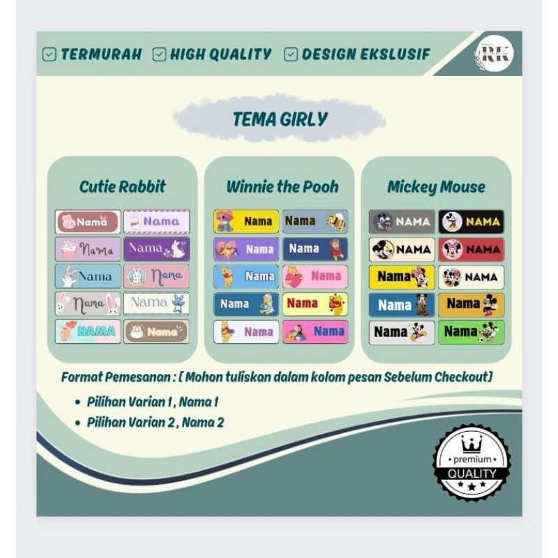 Jual CUSTOM STIKER NAMA I VINYL GLOSSY I UKURAN 3 x 6 cm l HIGH QUALITY ...
