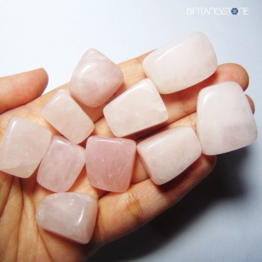 Jual Rose Quartz Brazil Cube Irregular Tumbled Stone Healing Crystal ...