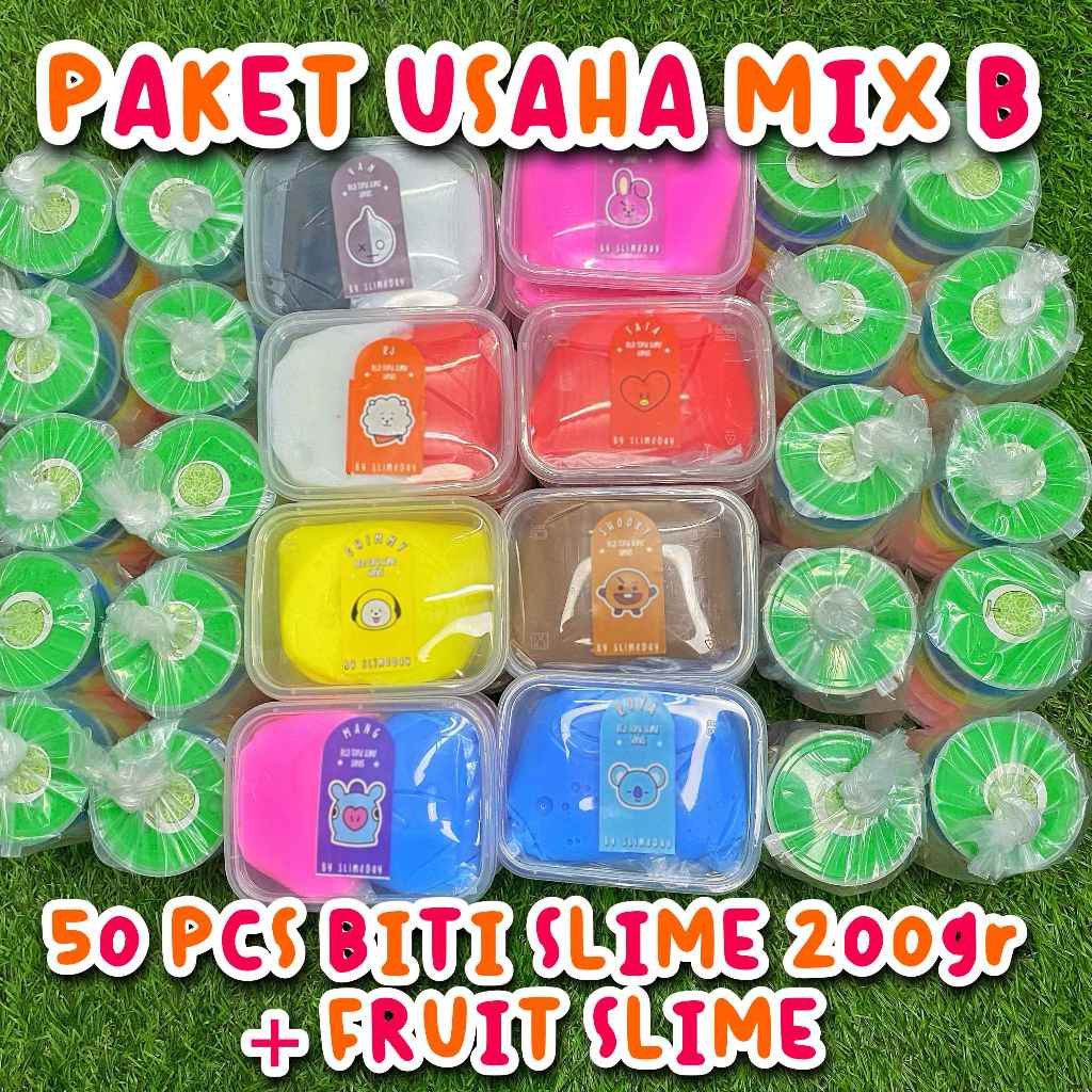 Jual PAKET RESELLER USAHA SLIME MIX B ( 25 PCS BITI21 TOFU SLIME ...