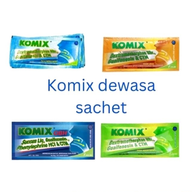Jual KOMIX SIRUP DEWASA BATUK PILEK RASA PAPERMINT JUAL SACHET @ 7 ML ...