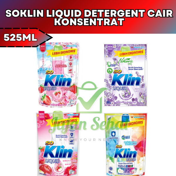 Jual Soklin Liquid Detergent Deterjen Cair Konsentrat 525 ML | Shopee Indonesia