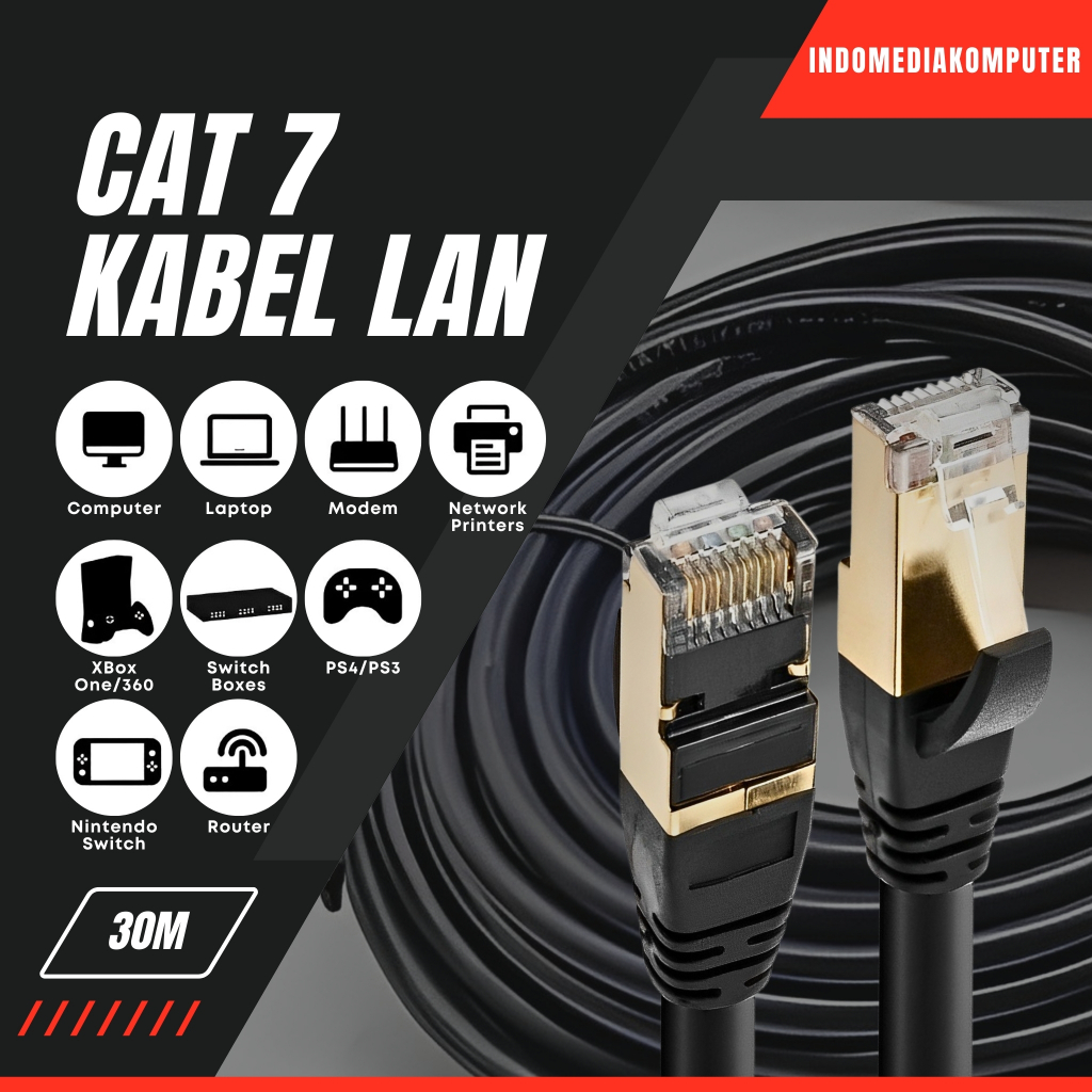 Jual KABEL LAN CAT 7 30M | Shopee Indonesia