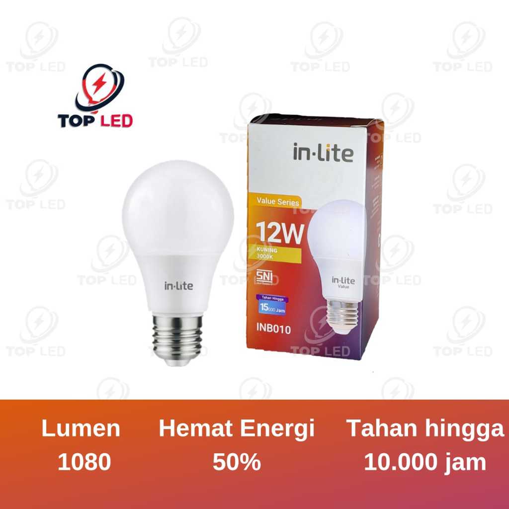 Jual InLite Lampu LED Bohlam Value INB010 - 12W | Shopee Indonesia
