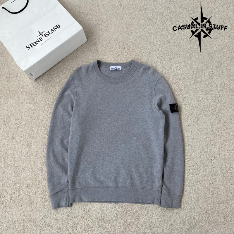 Jual STONE ISLAND CREWNECK GREY | Shopee Indonesia