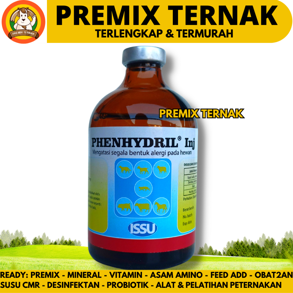 Jual PHENHYDRIL INJ 100ML ISSU - Obat Injeksi Anti Histamin Hewan ...