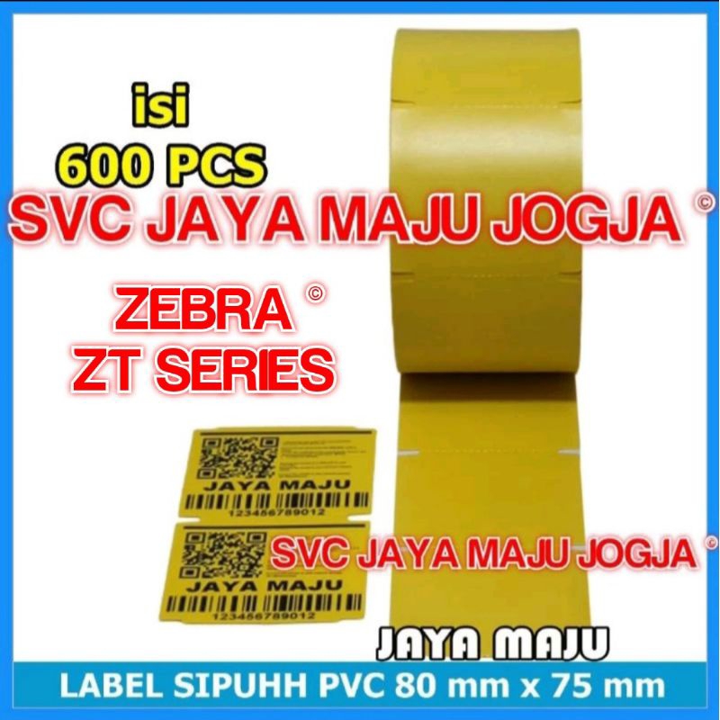 Jual [ ZEBRA ZT SERIES ] 80 X 75 PVC - 1 LINE - ISI 600 PCS - KUNING ...
