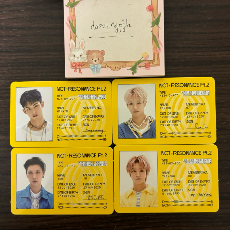 Jual NCT 2020 RESONANCE ID CARD WINWIN RENJUN TEN TAEYONG | Shopee ...