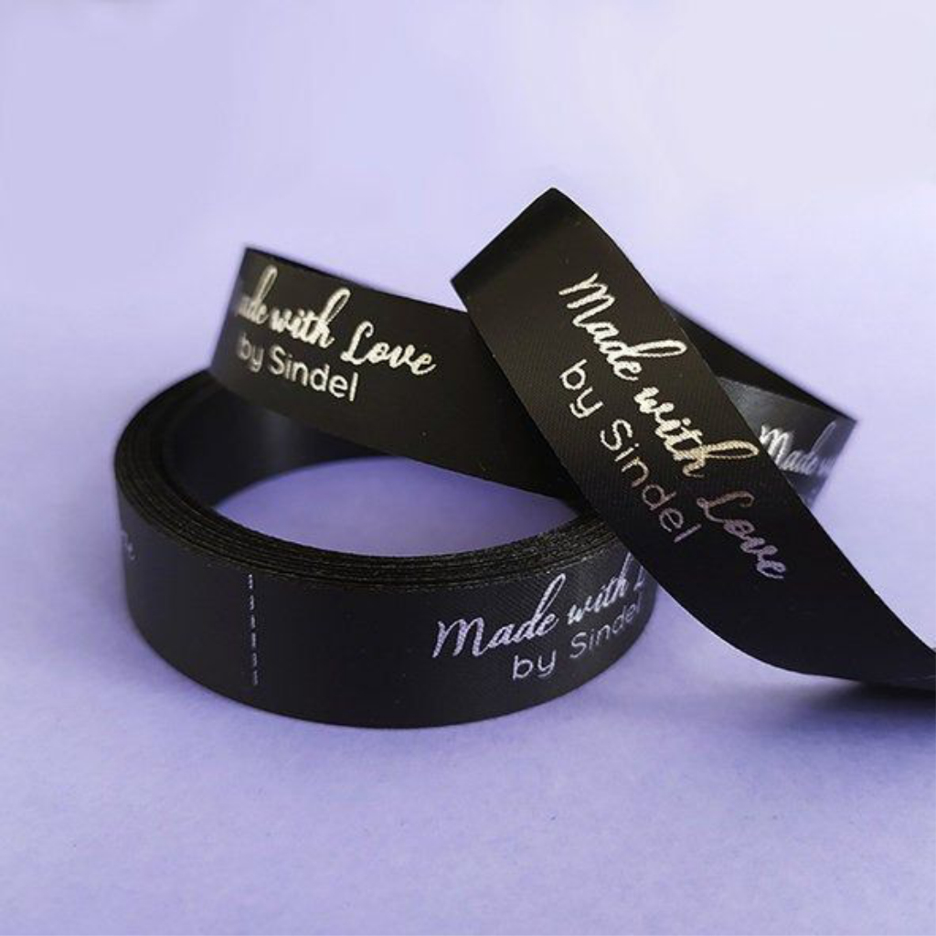 Jual label satin hitam label baju satin hitam custom label baju label ...