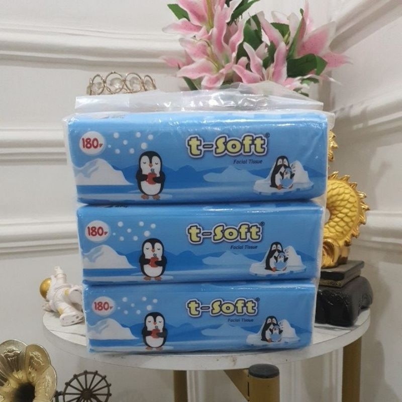 Jual TISU T soft 180gr 2ply PAKET 3 PCS / facial tissu 180 sheet isi 3 ...