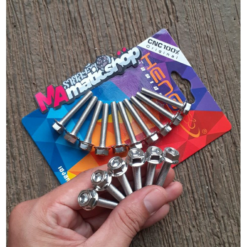Jual Baut 10 probolt m6 drat 10 stainless 2kunci original heng thailand | Shopee Indonesia