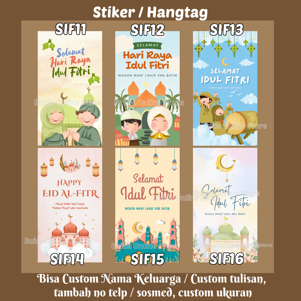 Jual Stiker Sticker Kartu Ucapan Lebaran Selamat Hari Raya Idul Fitri ...