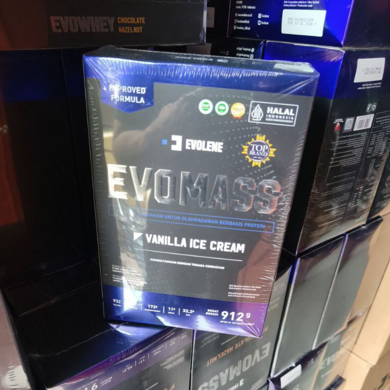 Jual EVOLENE Evomass Gainer 912 gram 2lbs | Evo Mass BPOM HALAL MUI ...