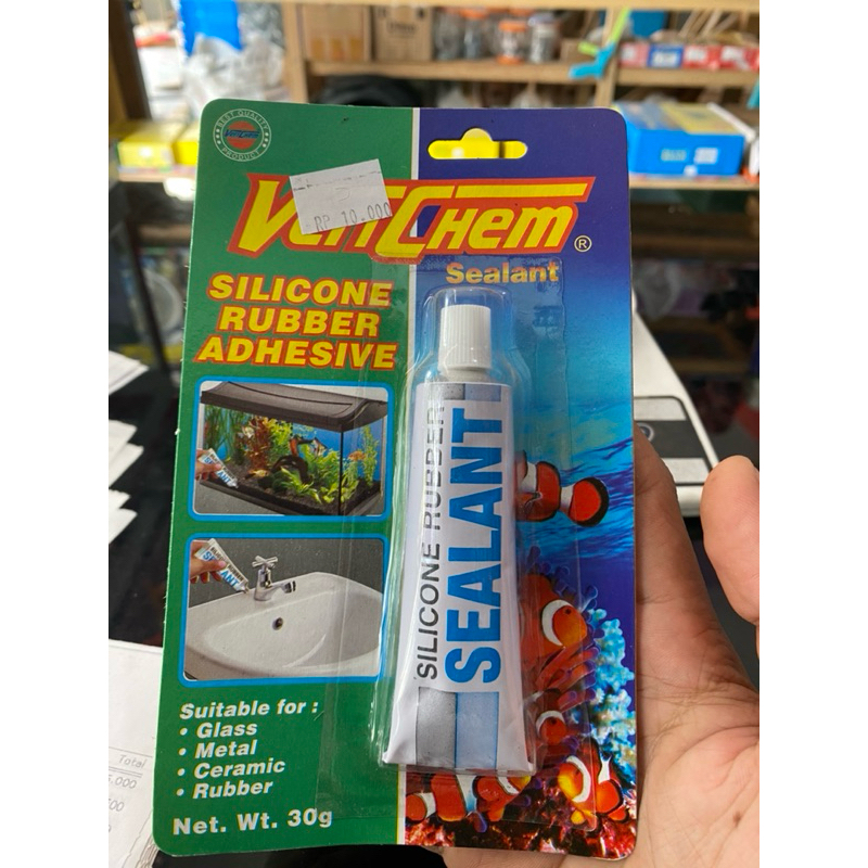 Jual lem silicone lem sealant kaca rubber metal keramik adhesive 30gr ...