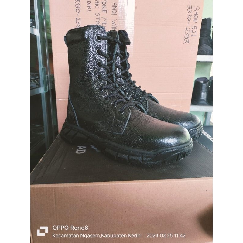 Jual Sepatu PDL kulit jeruk jatah TNI Boccoroco/SAB original | Shopee ...