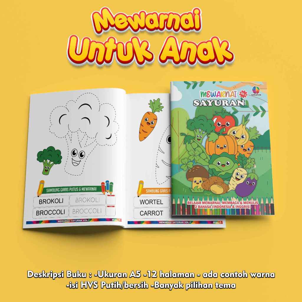 Jual BUKU MEWARNAI ANAK VOL 1 Full colour - buku mewarnai Full colour ...