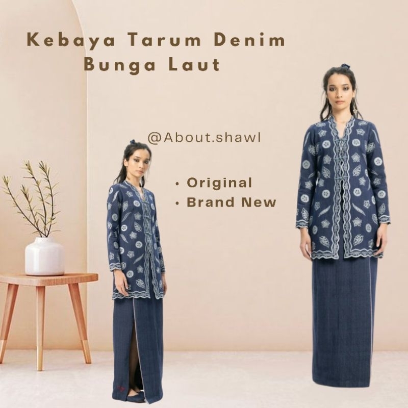 Jual Kebaya Tarum Denim Bunga Laut Sejauh Mata Memandang | Shopee Indonesia