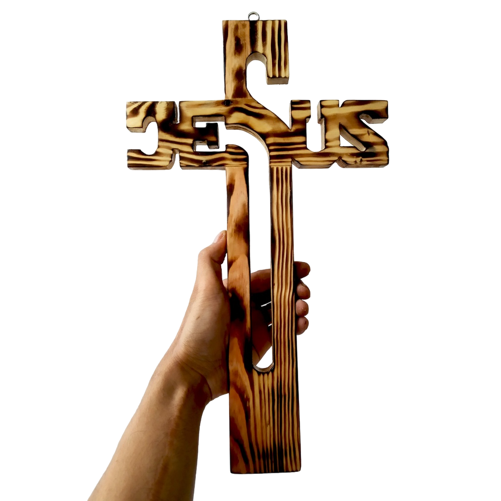 Jual salib kayu jati belanda bakar ukuran besar 40cm | Shopee Indonesia