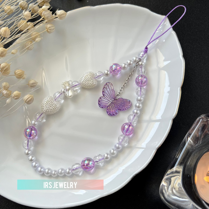 Jual Phone Strap Beads Ungu Series/ Tali Lanyard Handphone Manik Pita ...